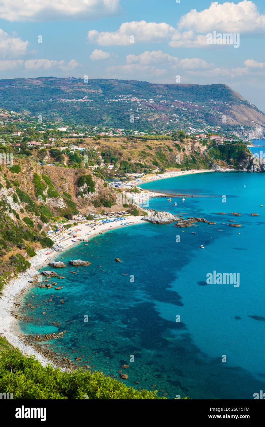 View from capo vaticano to the beach of grotticelle hi-res stock ...