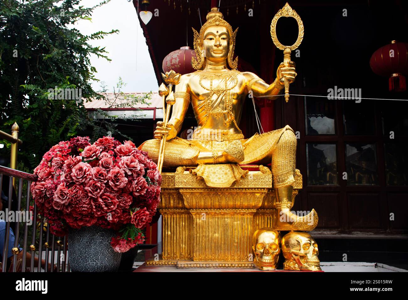 Ancient Yama Deity of death or Prince devil statue in spirit underworld ...