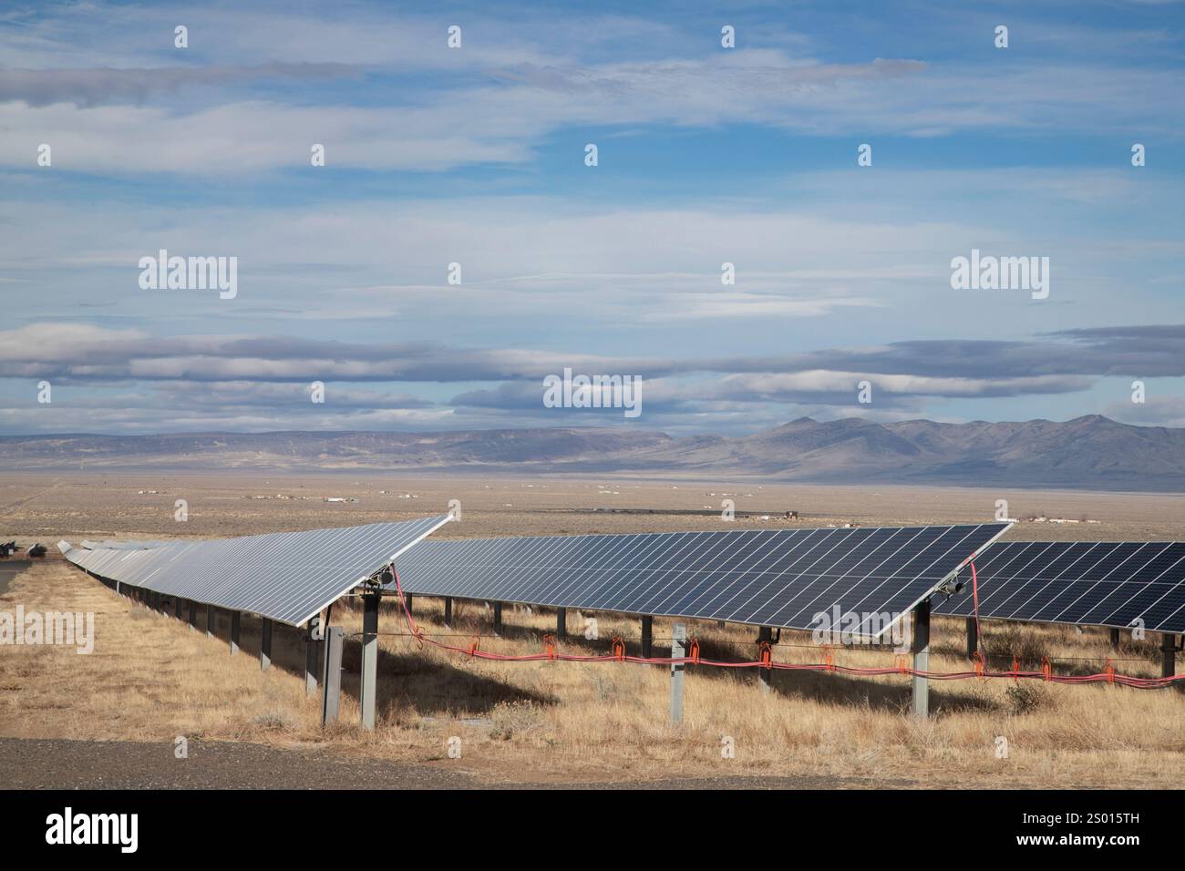 Photovoltaic panels serving as part of a larger solar farm in ...