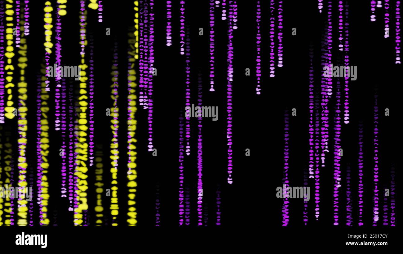 Purple digital matrix code rain hi-res stock photography and images - Alamy