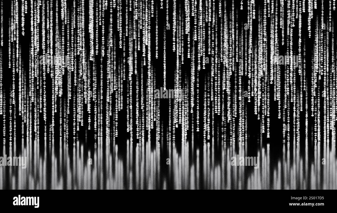 Matrix code, digital rain background, The falling white characters in ...