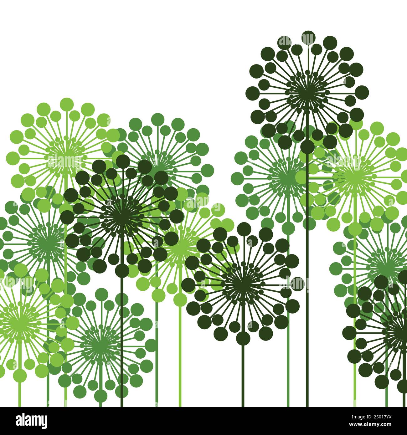 Retro Style Floral Design, Group of Flowers Isolated on White ...