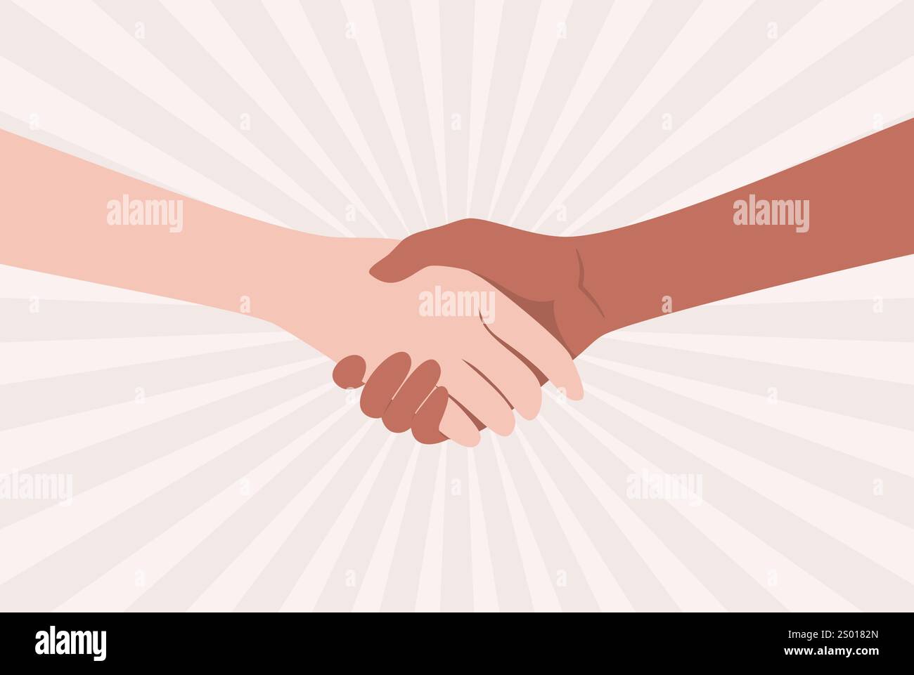 Handshake of people of different nationalities and skin tones, beige ...