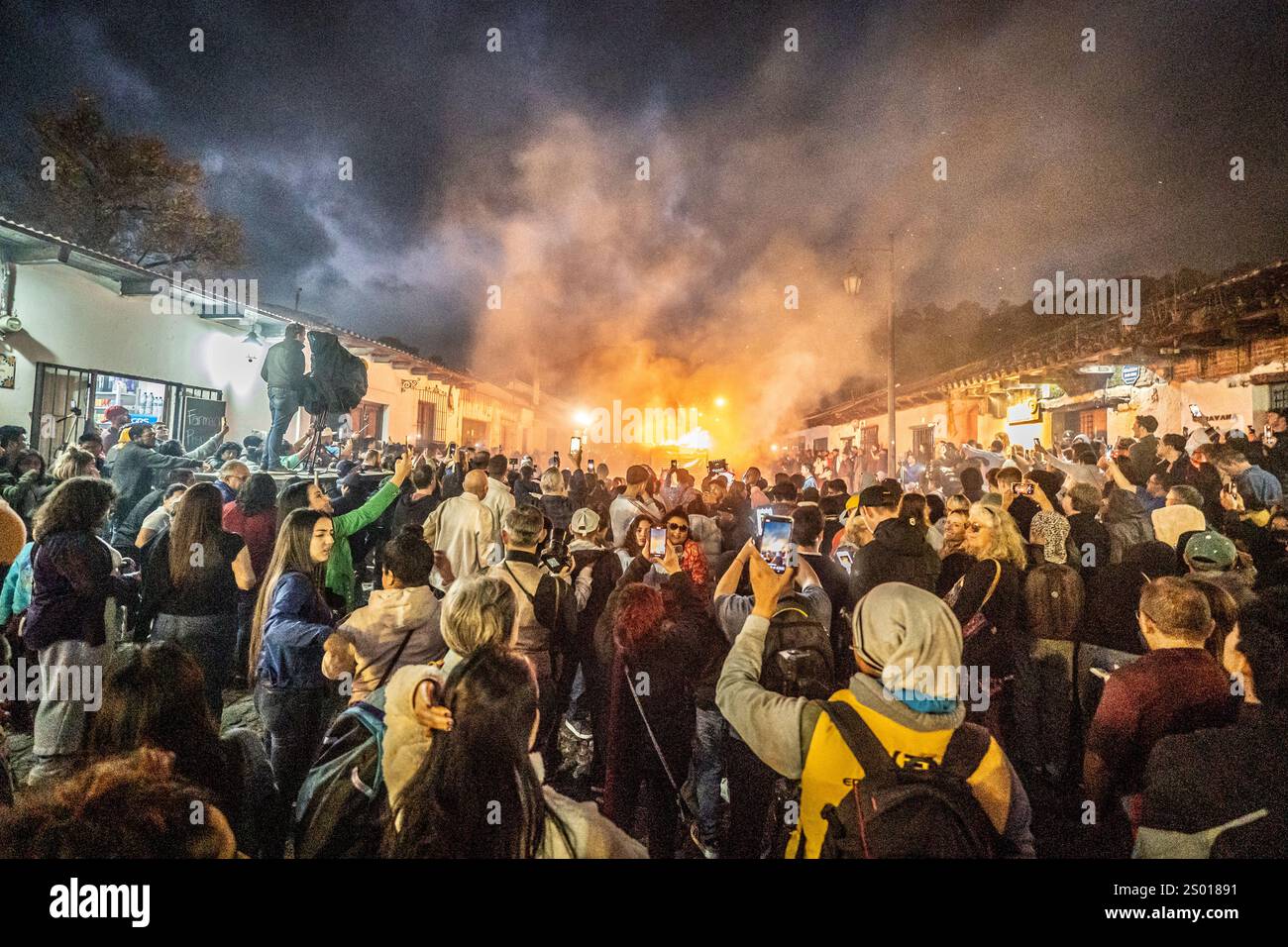 La Quema del Diablo - Burning of the Devil, Antigua Guatemala Stock ...