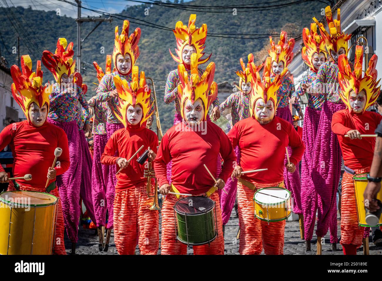 Festival for the Burning of the Devil, Antigua Guatemala Stock Photo ...
