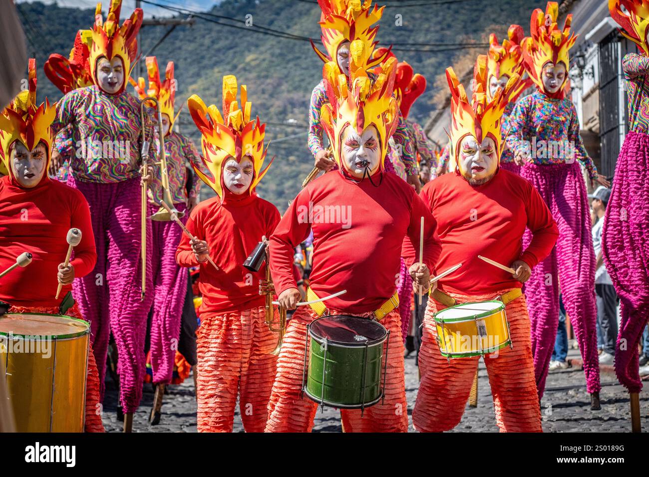 Festival for the Burning of the Devil, Antigua Guatemala Stock Photo ...