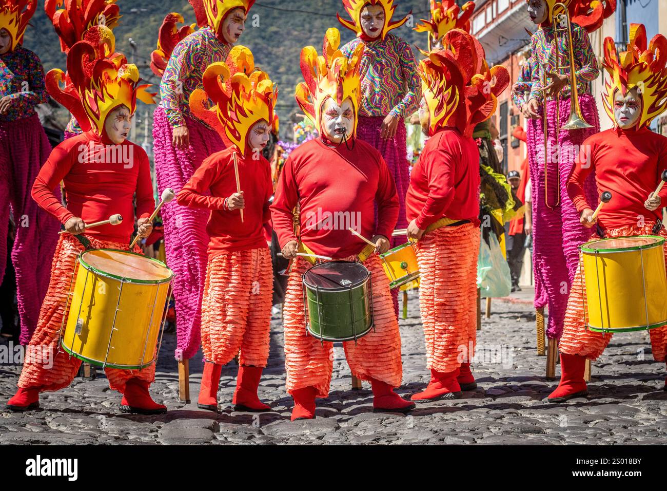 Festival for the Burning of the Devil, Antigua Guatemala Stock Photo ...