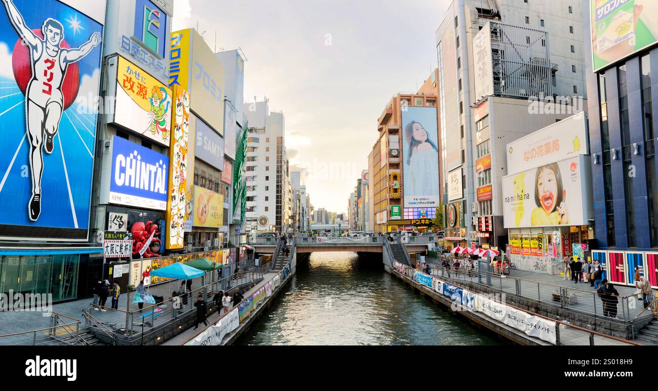 Osaka, Japan - November 29, 2024: Tourist walk on Ebisu Bridge Shopping ...