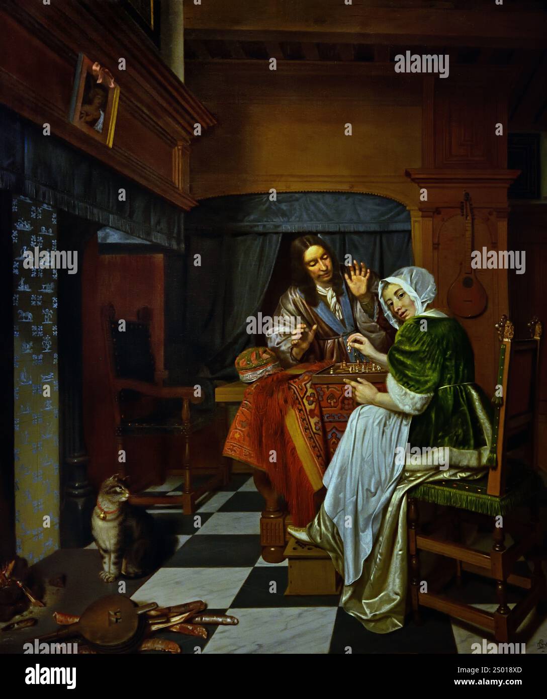 The Chess Players, 1670, by, Cornelis de Man, 1621 – 1706, Delft, The ...