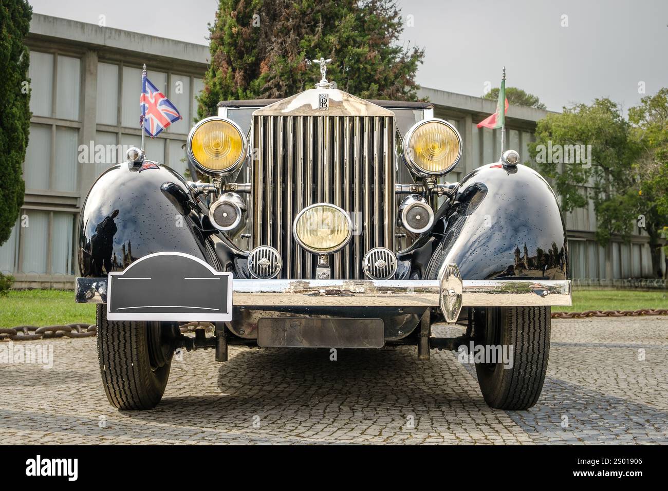 Lisbon, Portugal - Oct 15, 2023: Front view of Rolls-Royce Phantom III ...