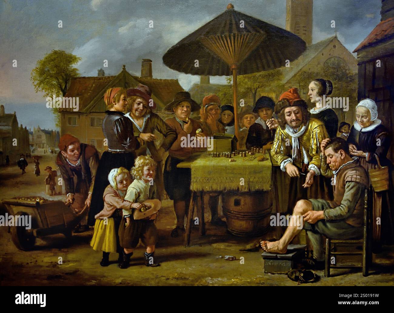 Market Scene with a Quack 1650-1655 by Jan VICTORS 1620 -1676 Dutch ...