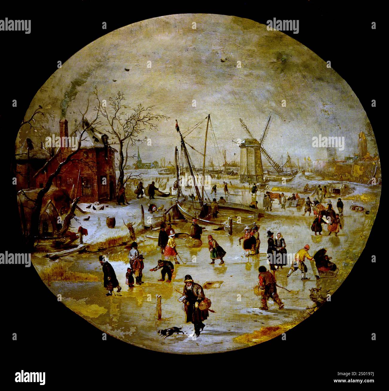 Frozen River with Skaters 1620 by Hendrick Avercamp Amsterdam, 1585 ...