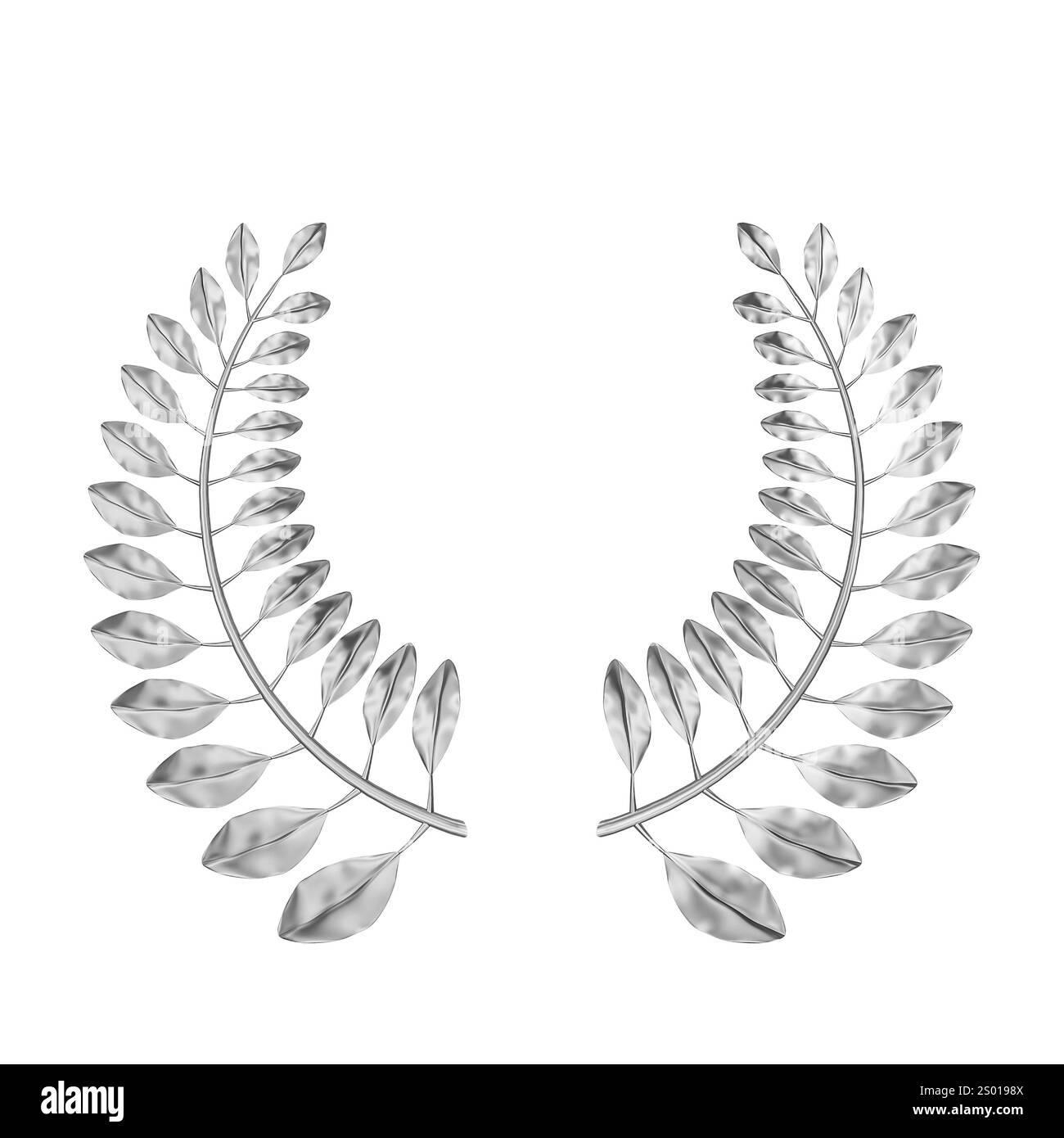 Silver laurel wreath on transparent background 3d Stock Photo - Alamy