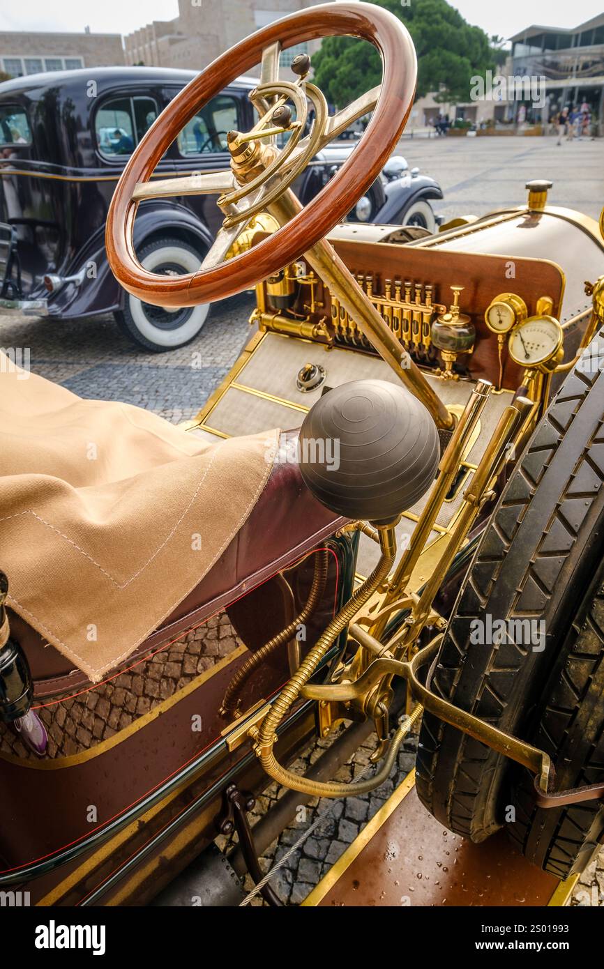 Lisbon, Portugal - Oct 15, 2023: Detail of 1904 Mercedes Simplex ...