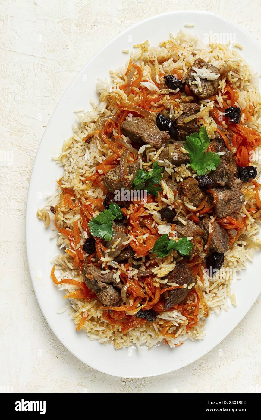 Kabuli pulao, pilaf, the national dish of Afghanistan, rice with meat ...