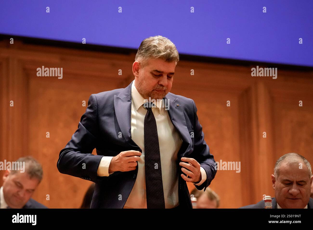 Romanian Prime Minister designate Marcel Ciolacu, the leader of the ...