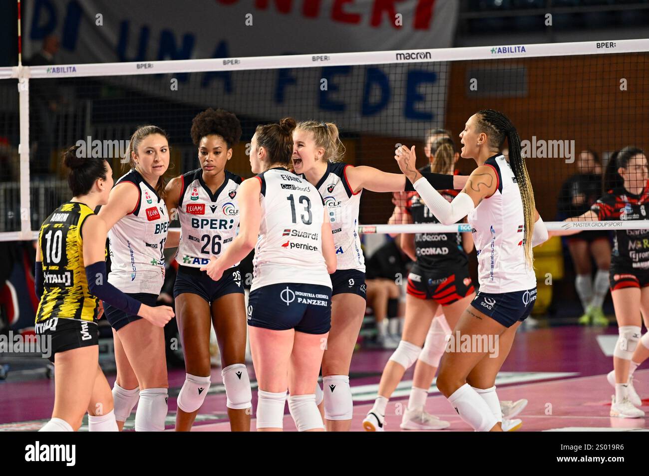 Volley Bergamo 1991 exulting after a point during Volley Italian ...