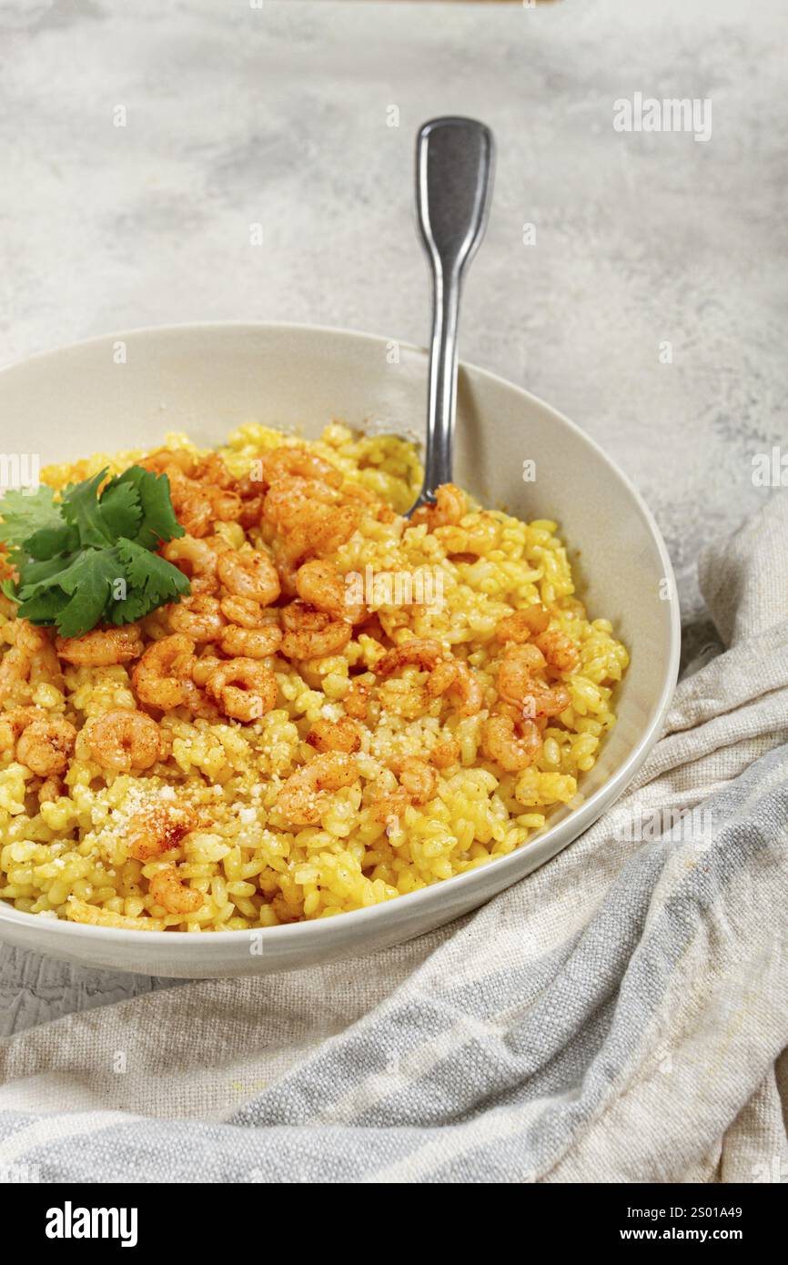 Shrimp cilantro risotto hi-res stock photography and images - Alamy