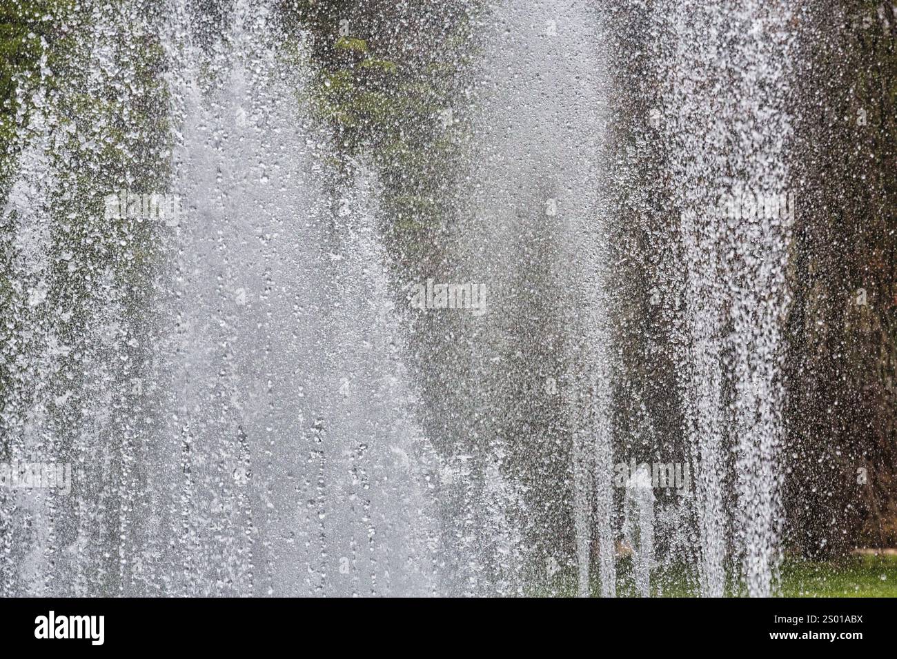 Water fountains, water features, spray mist, park in city centre ...
