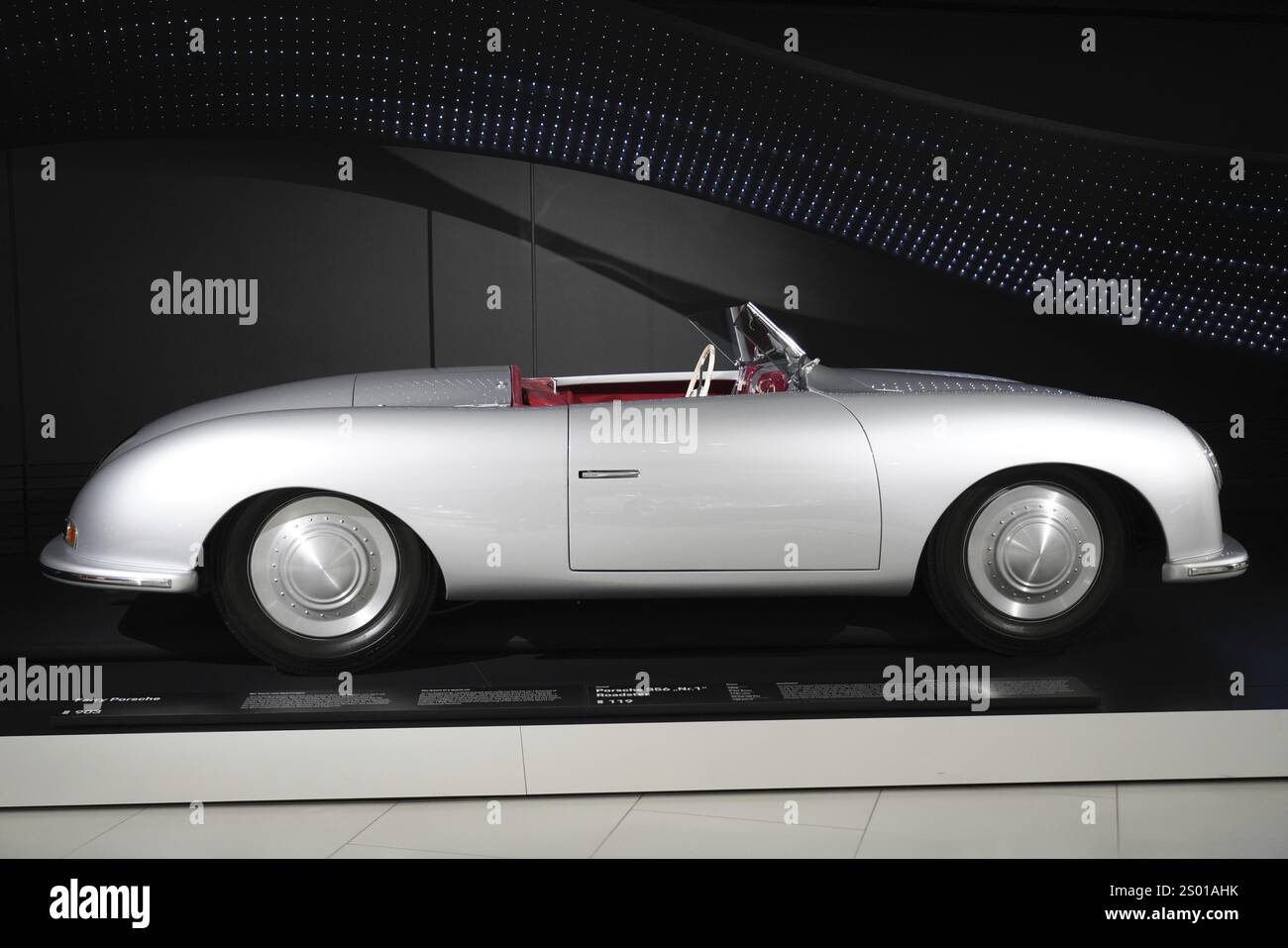 Porsche 356 No. 1 Roadster, silver roadster in retro design with red ...