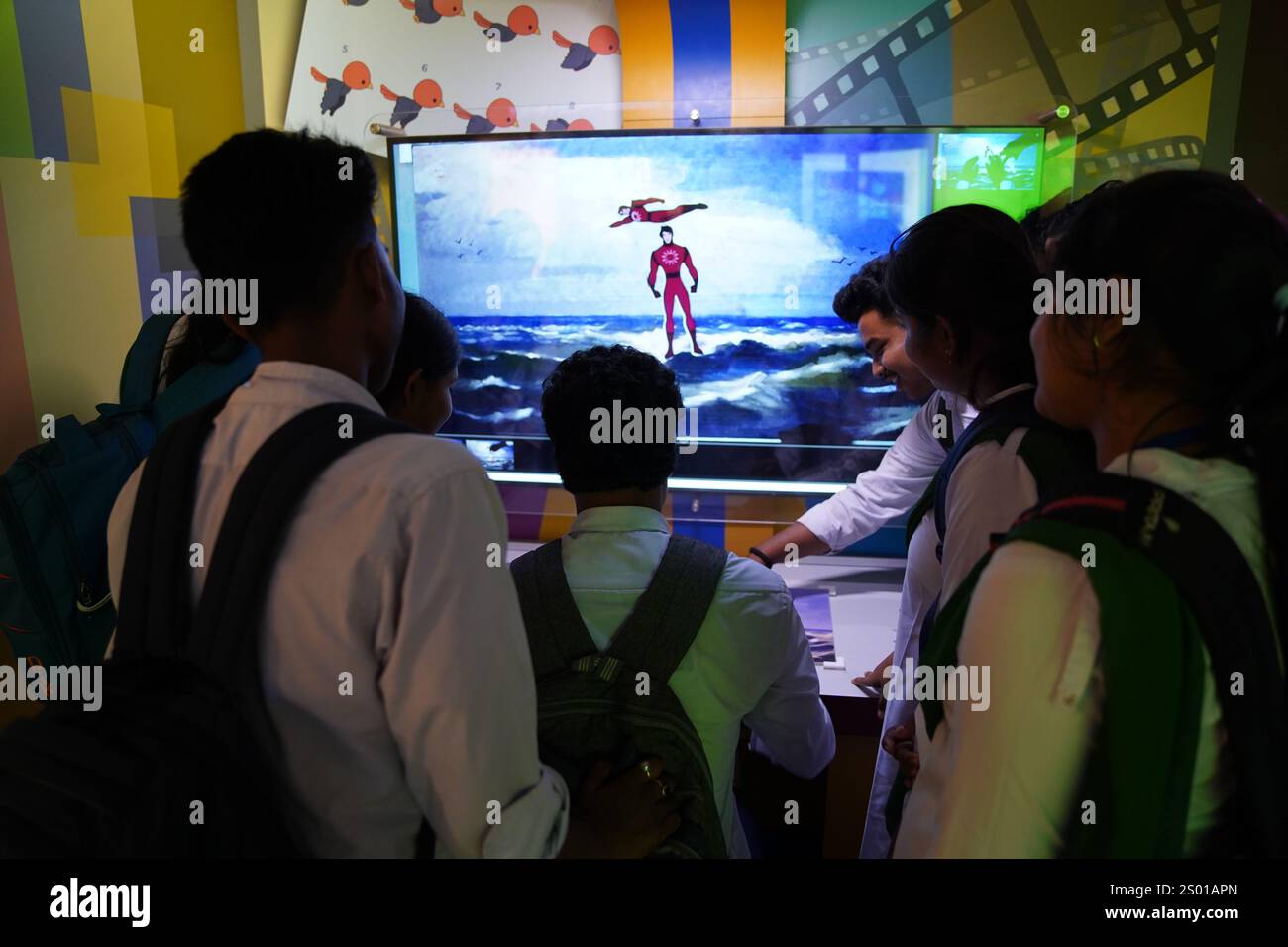 Kolkata, India, December 23, 2024: Visitors explore the recently renovated Television Gallery at ...