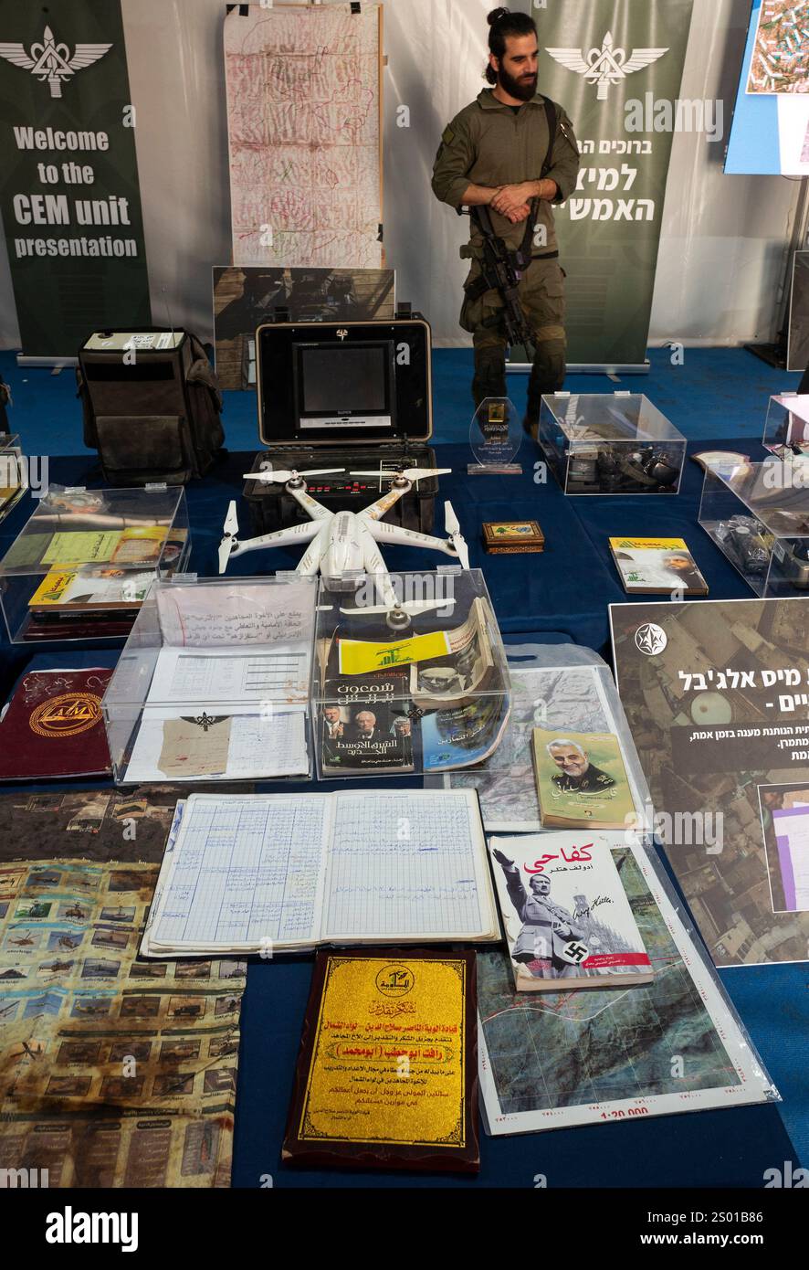 Amirim, Israel. 23rd Dec, 2024. Part of the Israeli army display of ...