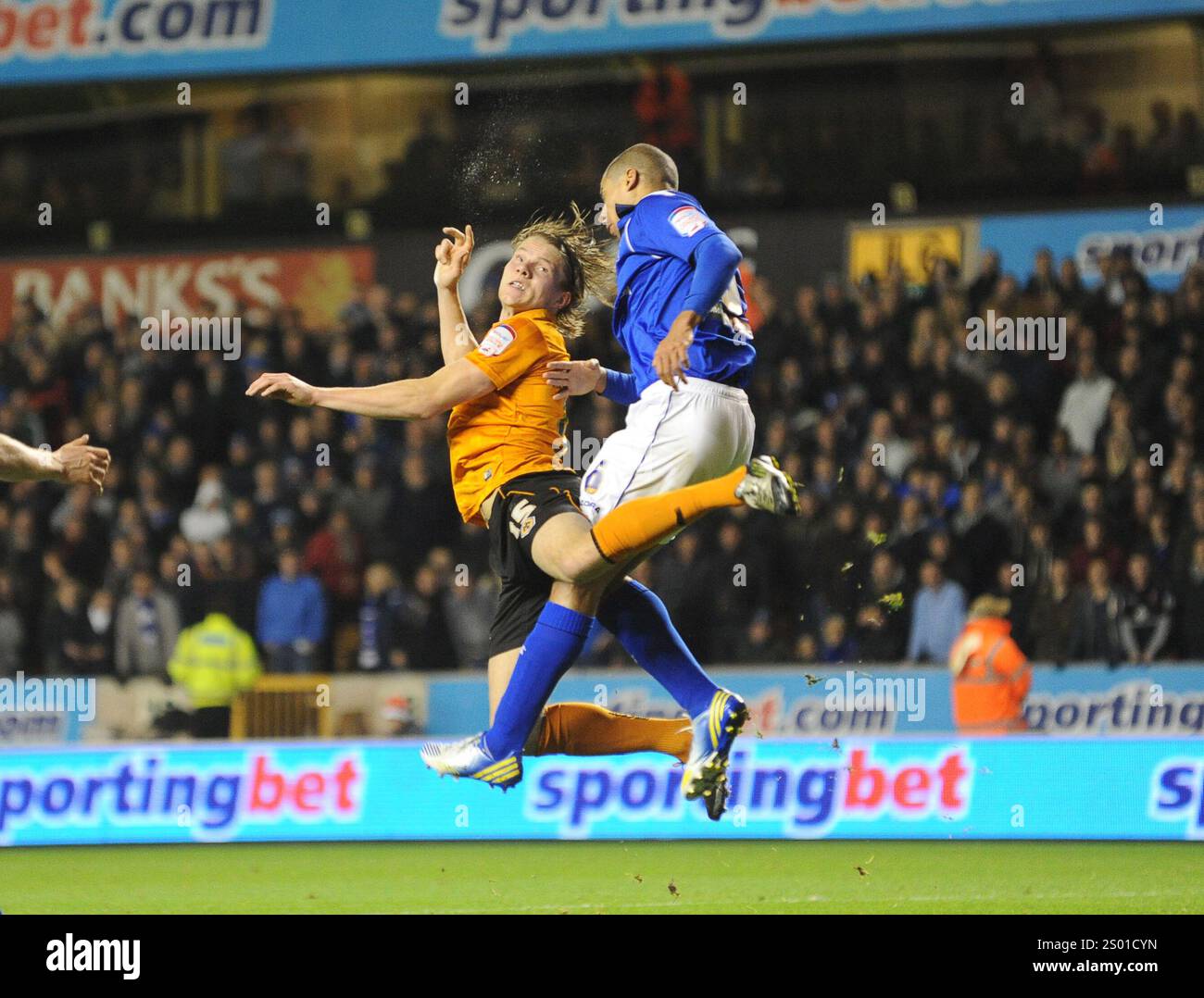 Bjorn Sigurdarson of Wolverhampton Wanderers and Curtis Davies of ...