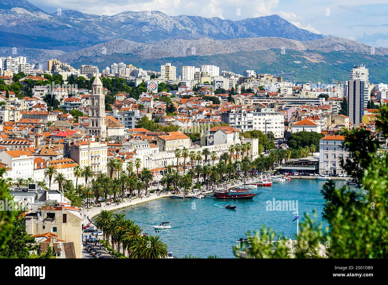 Split, Croatia - September 20, 2024: aerial view of old town of Split ...