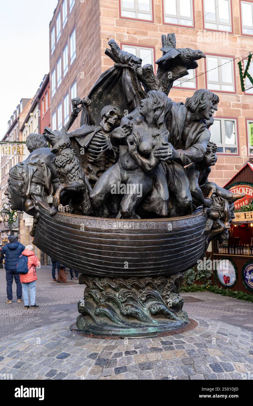 Nuremberg, Germany - December 4, 2024: Famous Ship of Fools sculpture ...