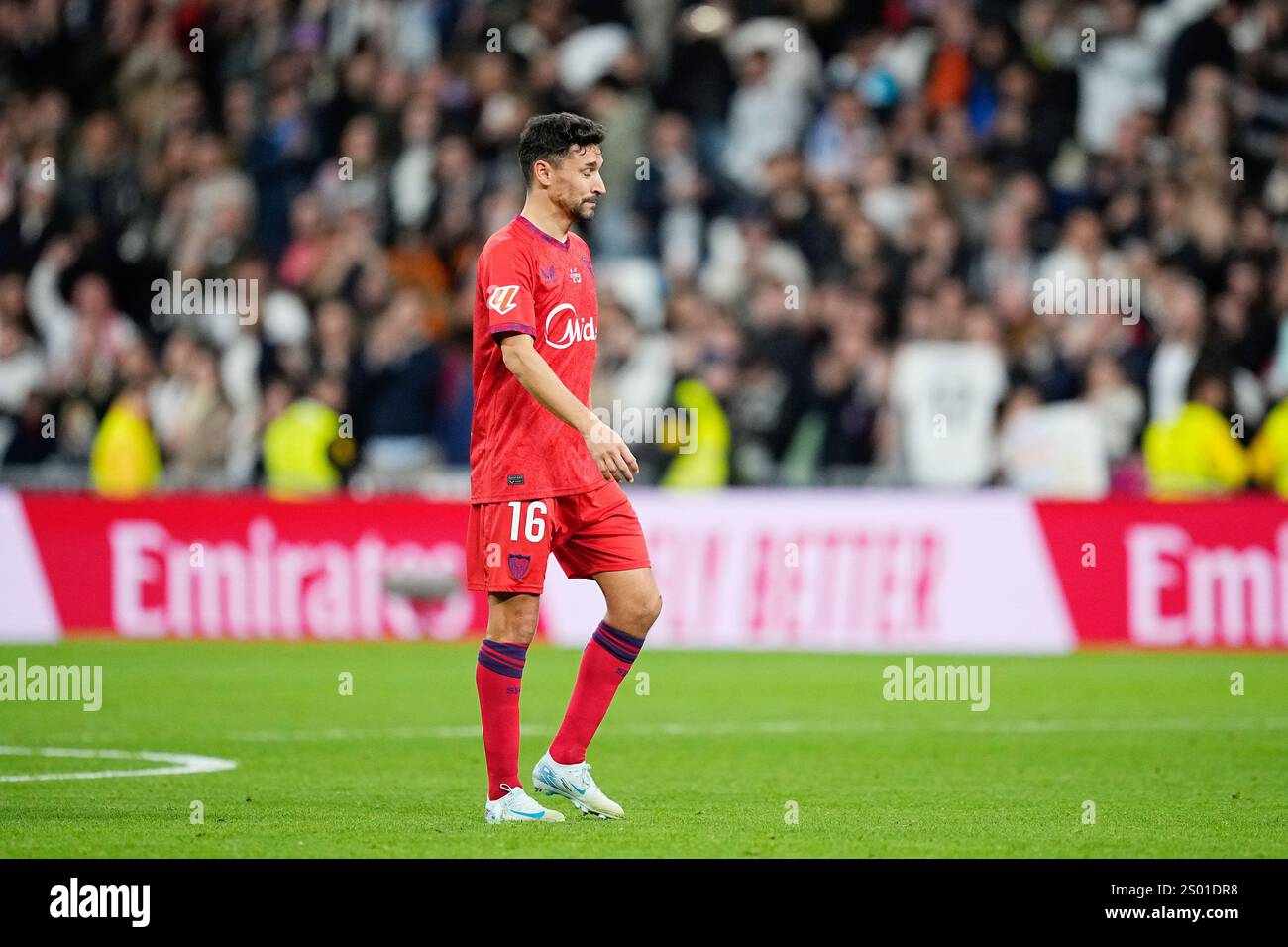 Jesus Navas of Sevilla FC greets fans in his last game of his career as ...