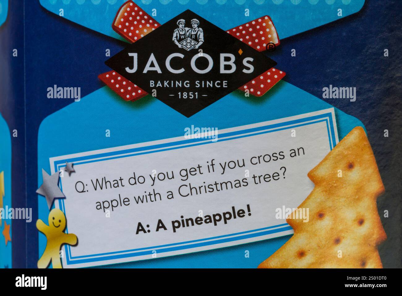 Christmas joke on tub of Jacobs cheeselets Treeselets - what do you get ...