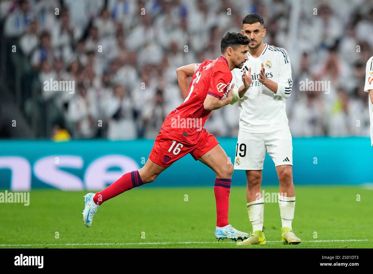 Jesus Navas of Sevilla FC enters to the field during the Spanish ...