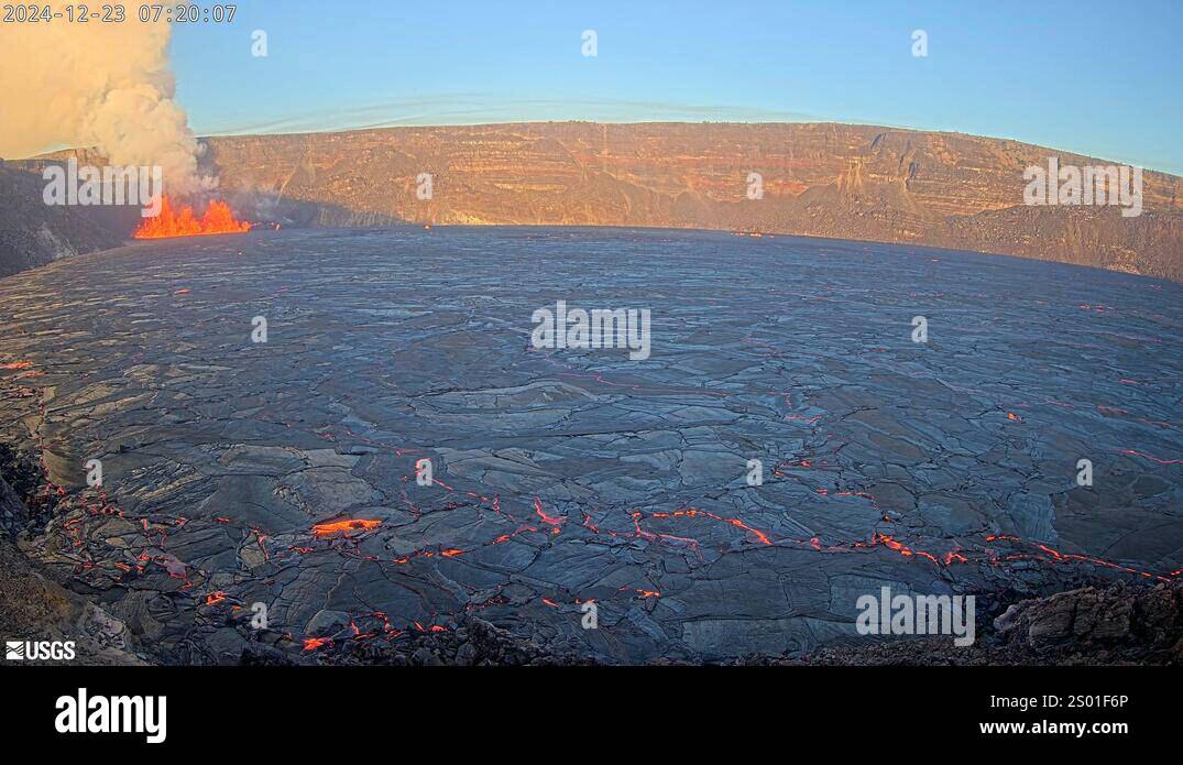 In this aerial photo provided by the U.S. Geological Survey, an ...