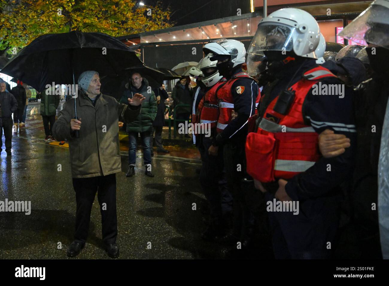 Police block opposition protesters during an anti-government rally ...