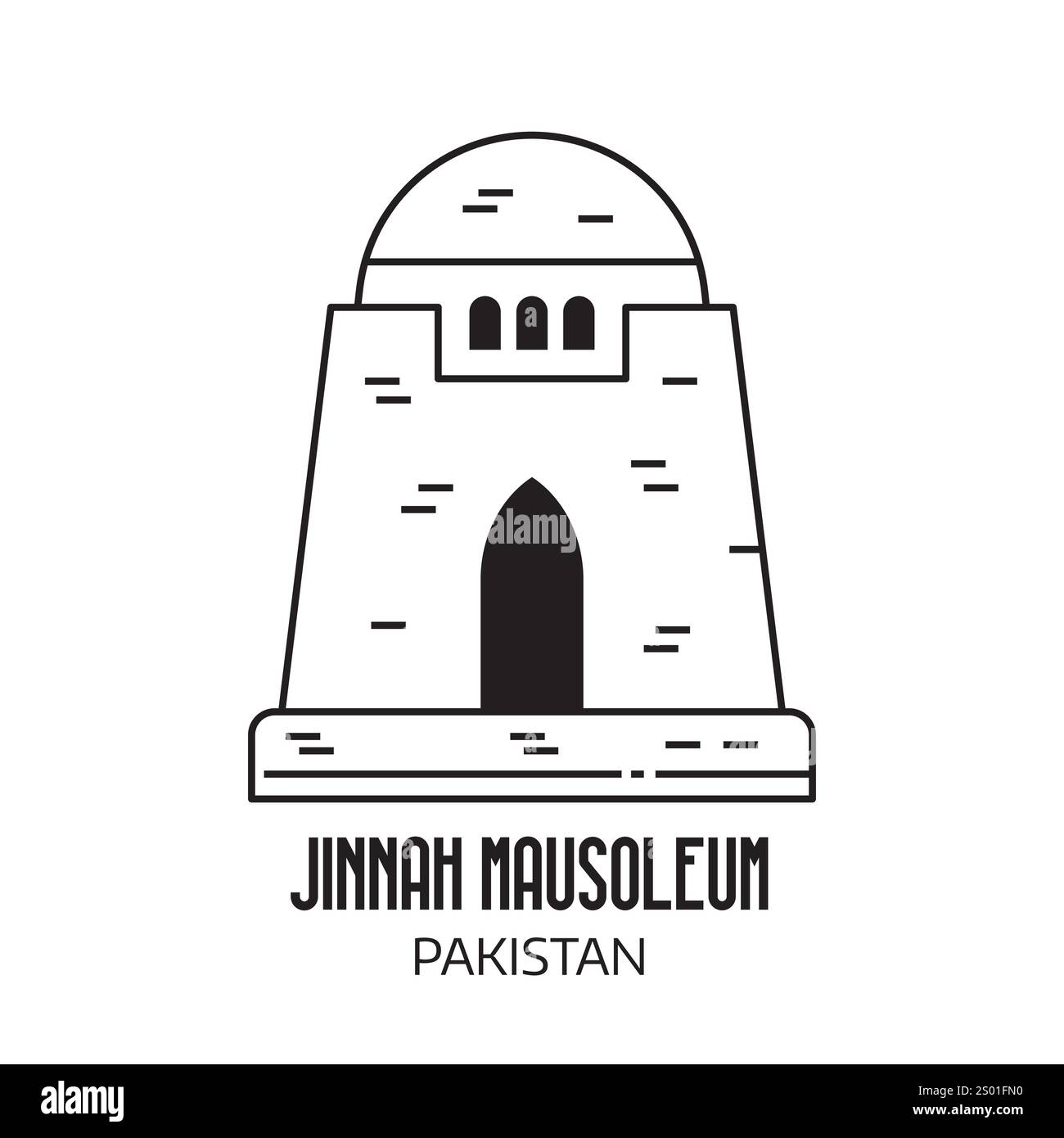 Jinnah Mausoleum Mazar-e-Quaid in Pakistan Stock Vector Image & Art - Alamy