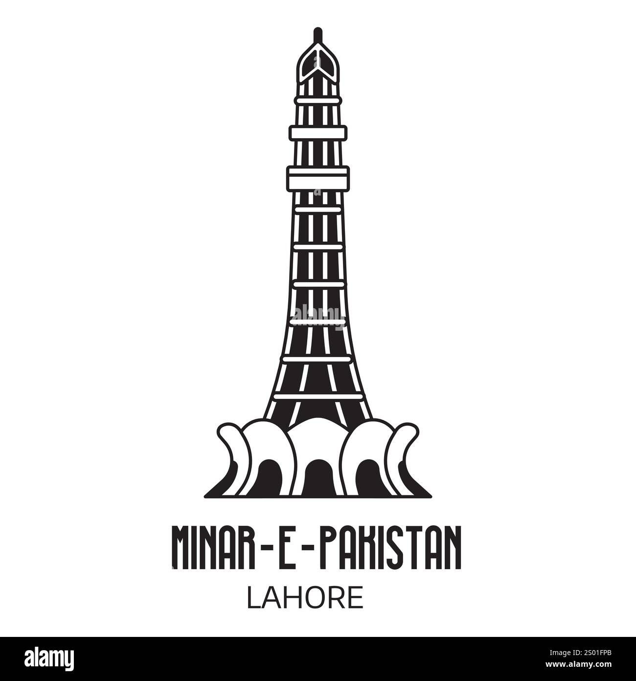 Minar E Pakistan Tower Monument Travel Icon Stock Vector Image & Art ...