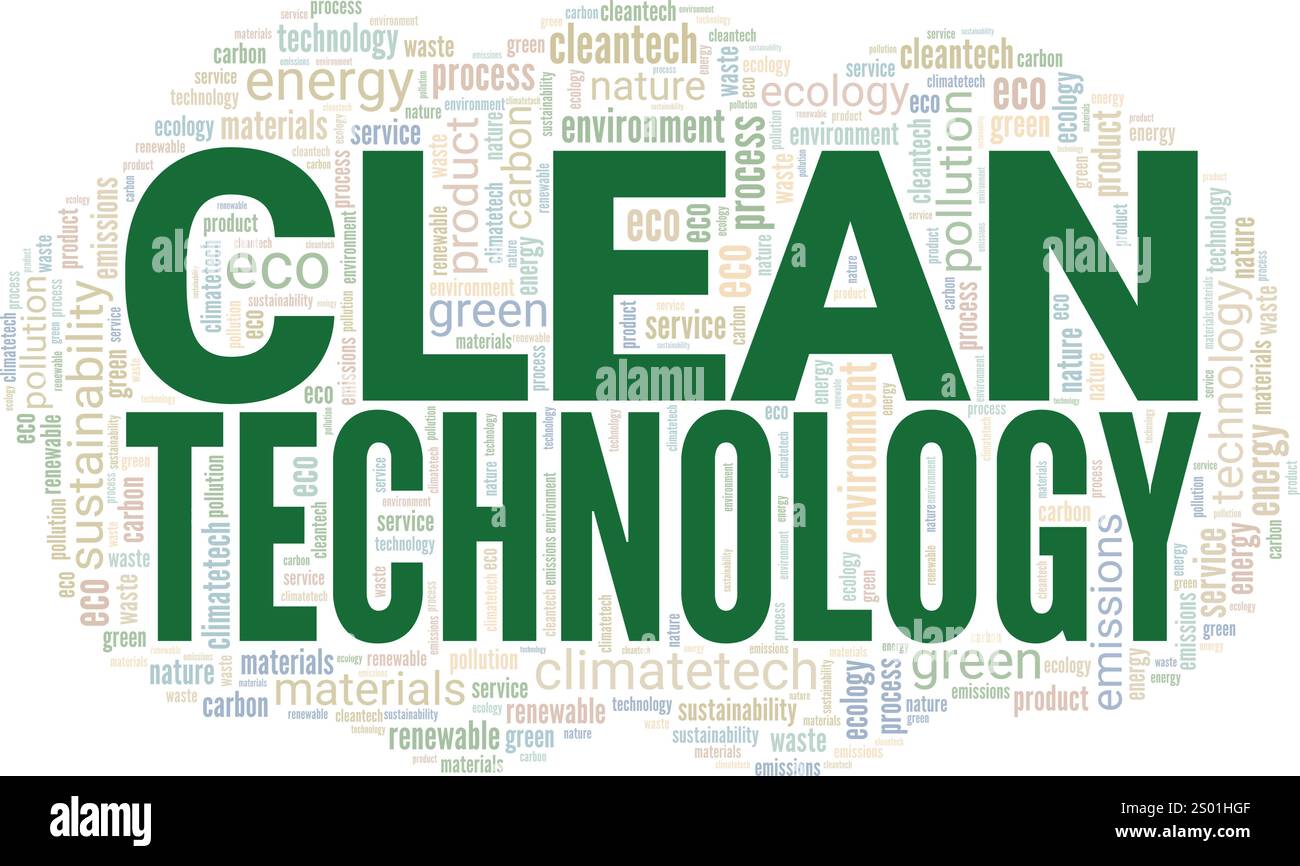 Clean Technology word cloud conceptual design isolated on white ...