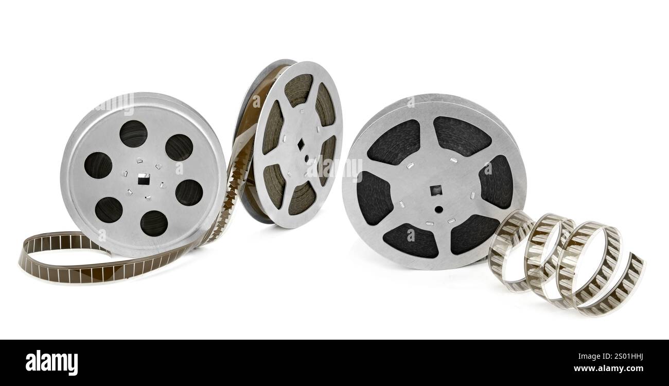 Set of Film strips isolated on white background. Collage. Wide photo ...