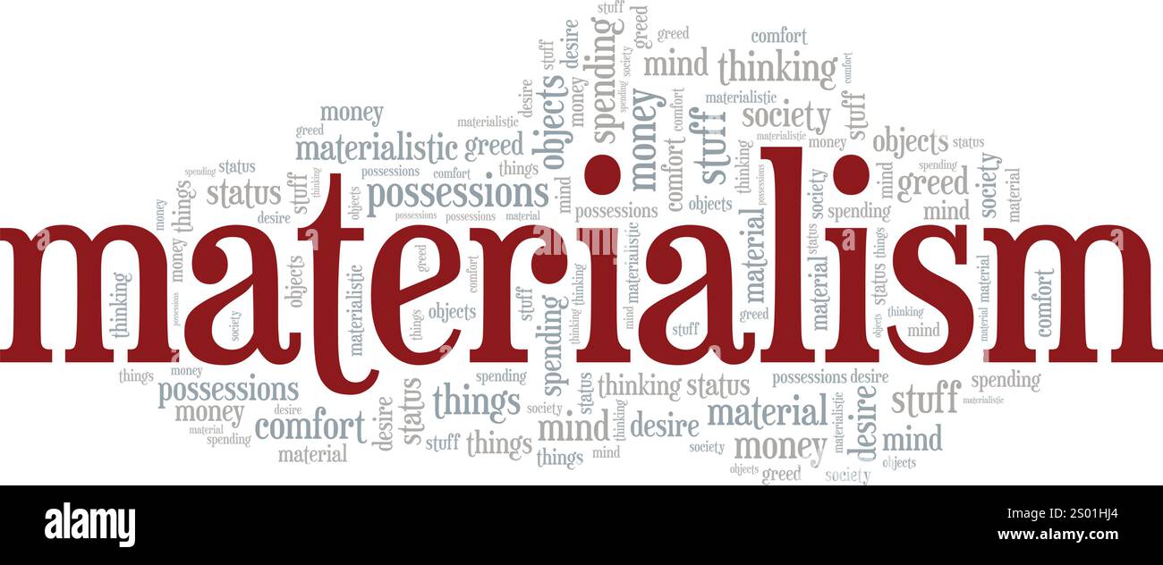 Materialism word cloud conceptual design isolated on white background ...