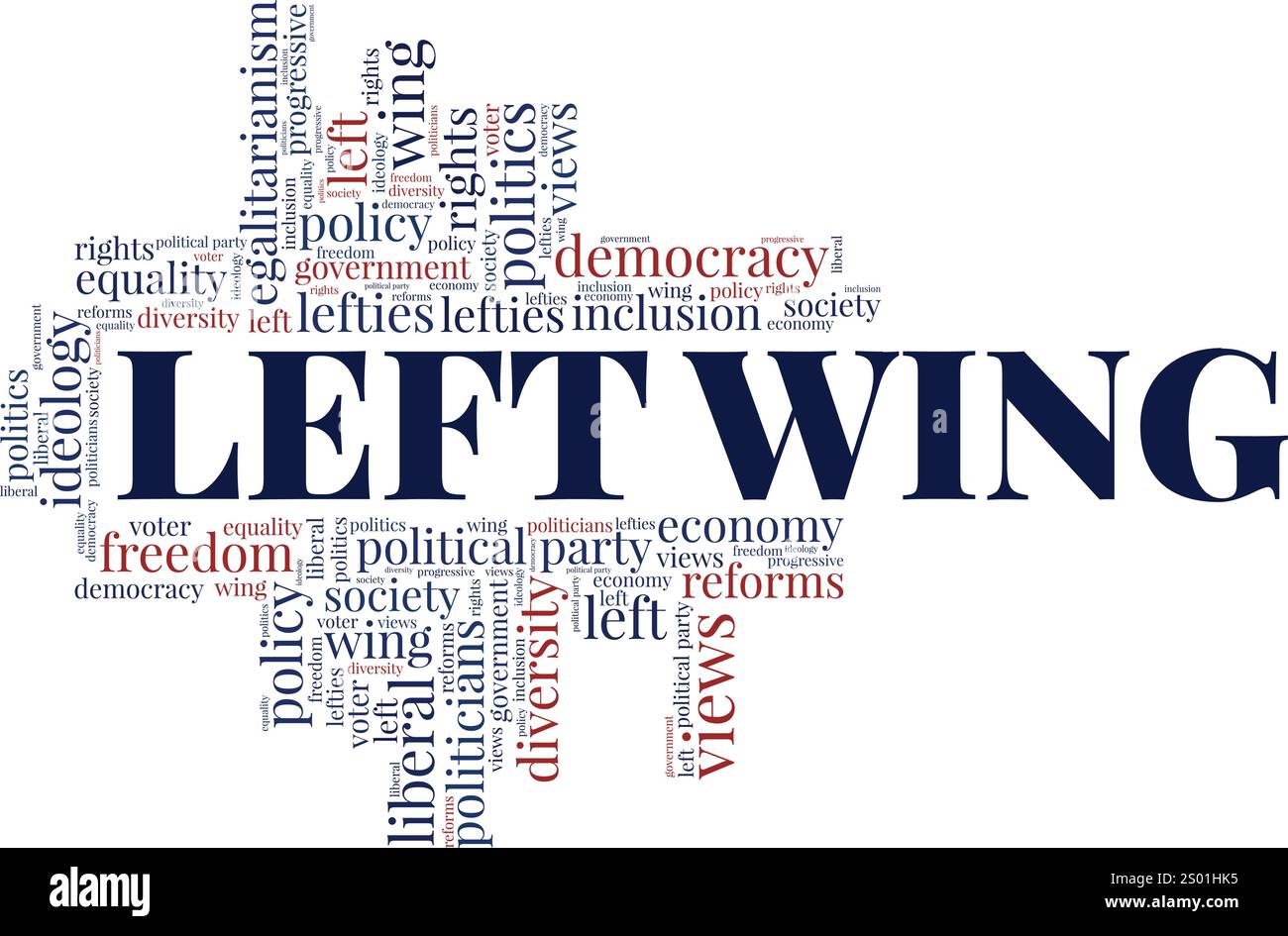 Left Wing word cloud conceptual design isolated on white background ...