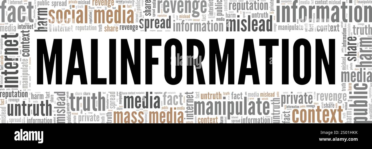 Malinformation word cloud conceptual design isolated on white ...