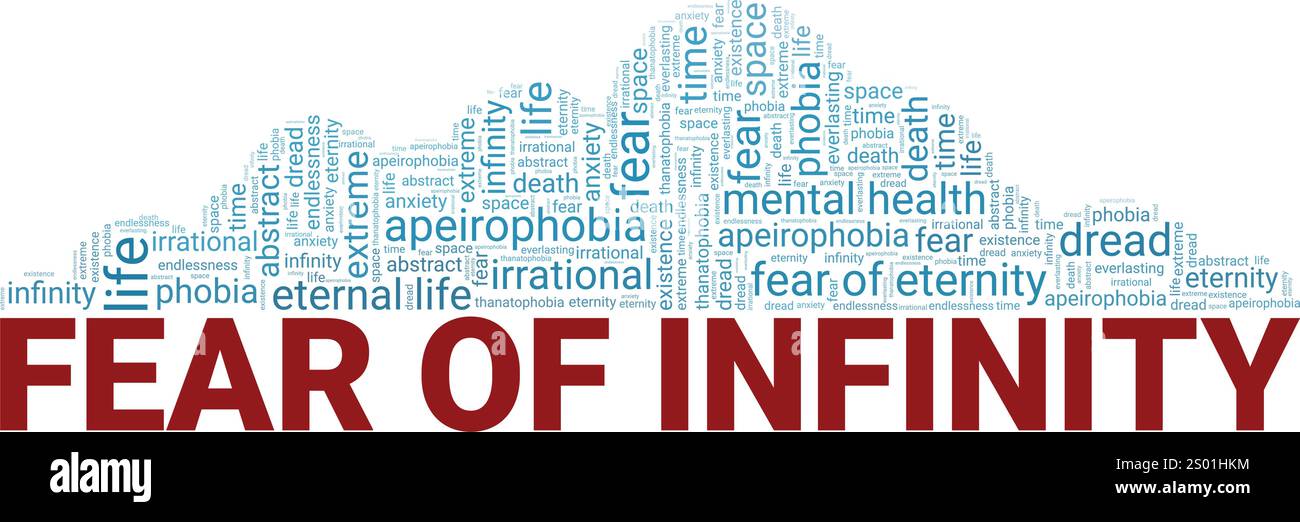 Apeirophobia: Fear of Infinity word cloud conceptual design isolated on ...