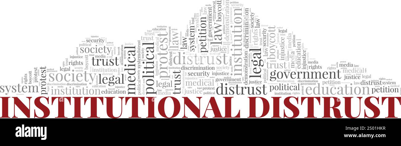 Institutional Distrust word cloud conceptual design isolated on white ...
