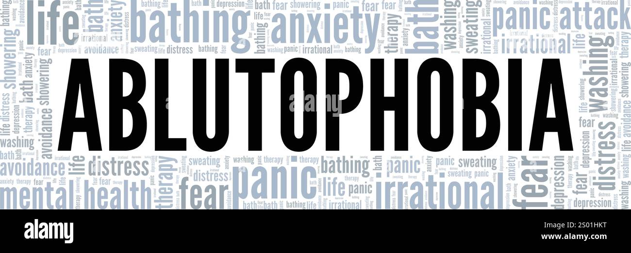 Ablutophobia: Fear of Bathing or Washing word cloud conceptual design ...