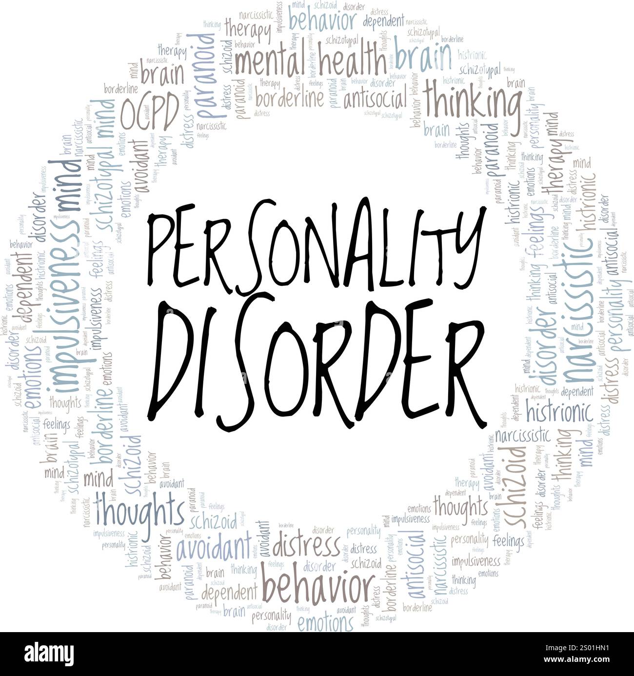Personality Disorder word cloud conceptual design isolated on white ...