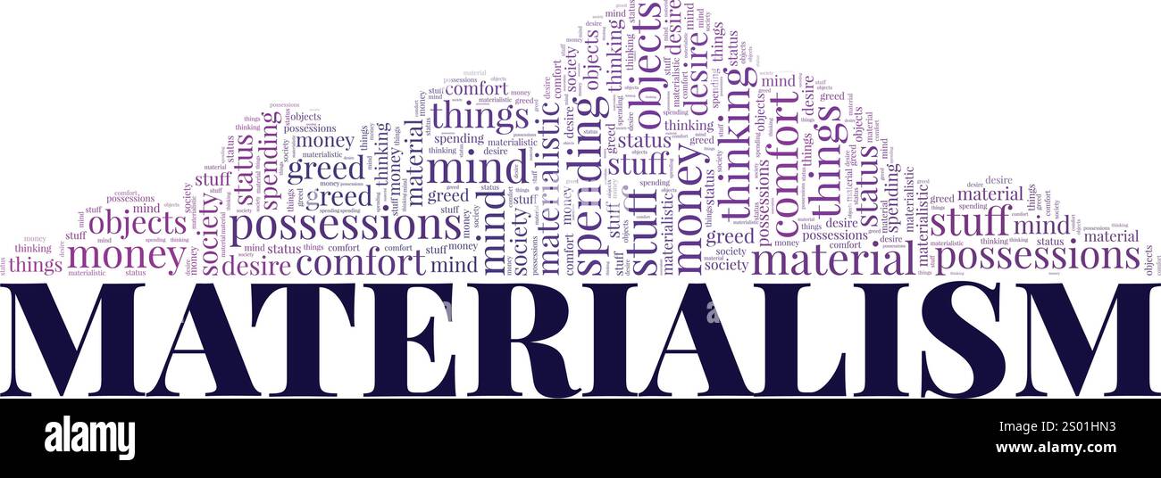 Materialism word cloud conceptual design isolated on white background ...