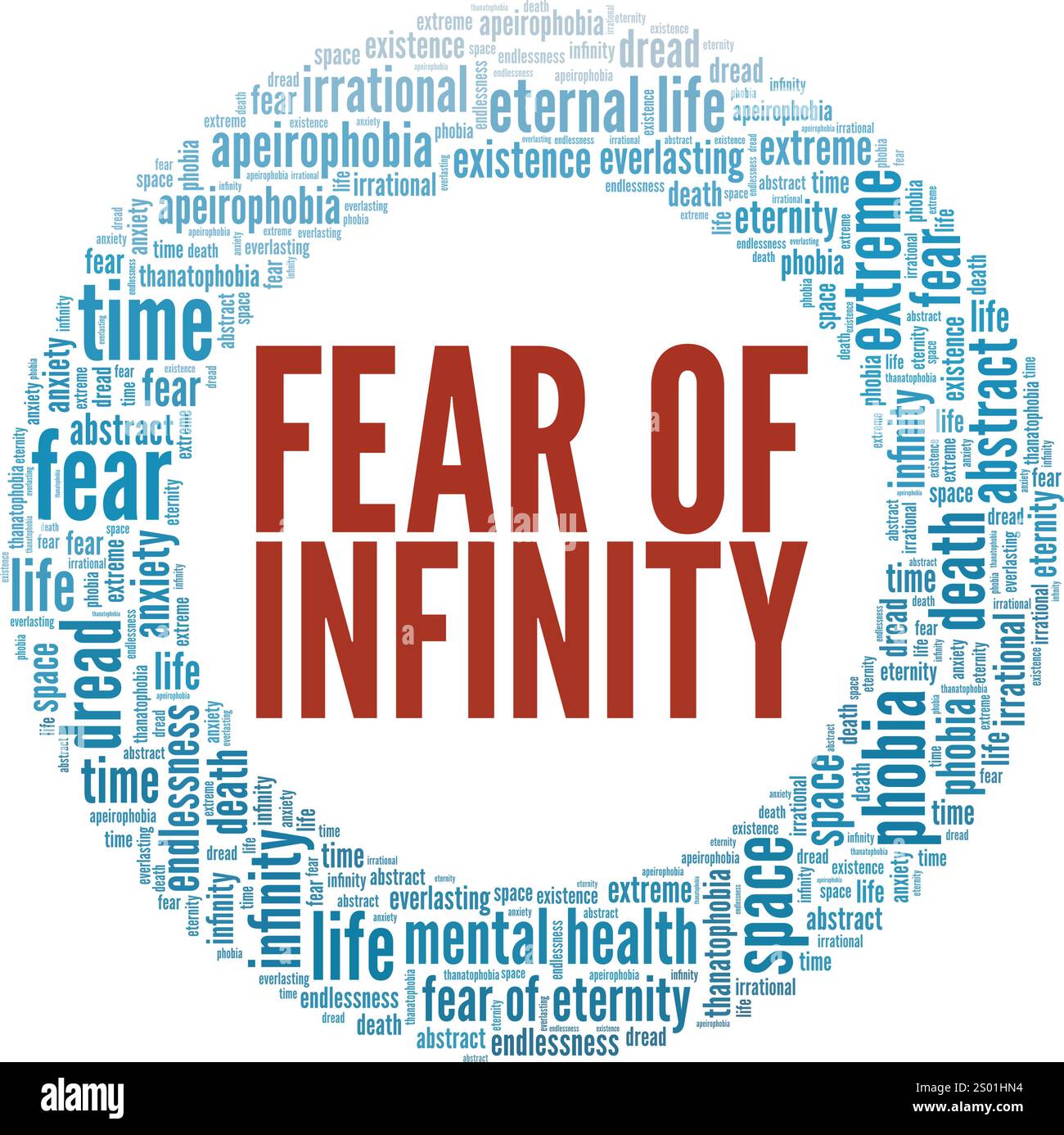 Apeirophobia: Fear of Infinity word cloud conceptual design isolated on ...