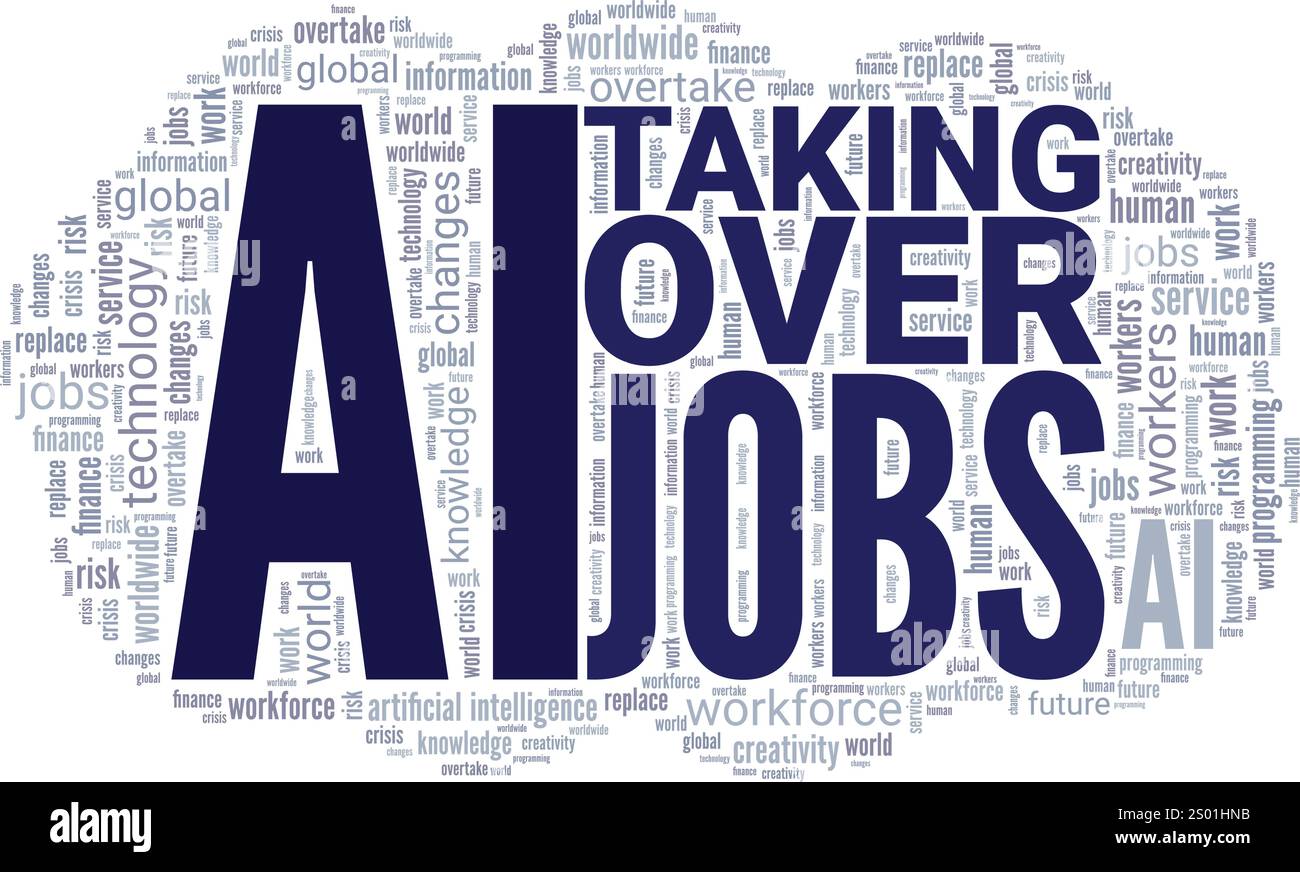 AI Artificial Intelligence Taking Over Jobs word cloud conceptual ...