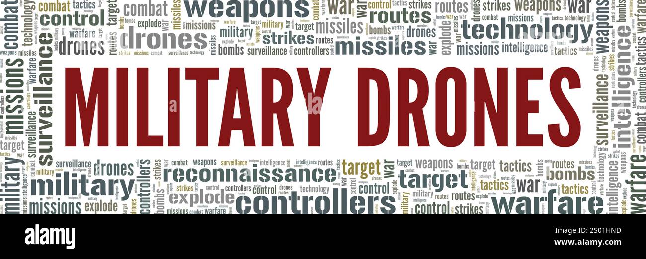 Military Drones word cloud conceptual design isolated on white ...