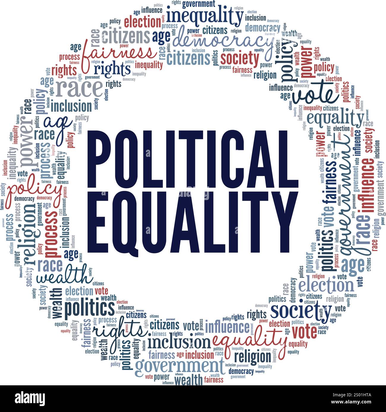 Political Equality word cloud conceptual design isolated on white ...